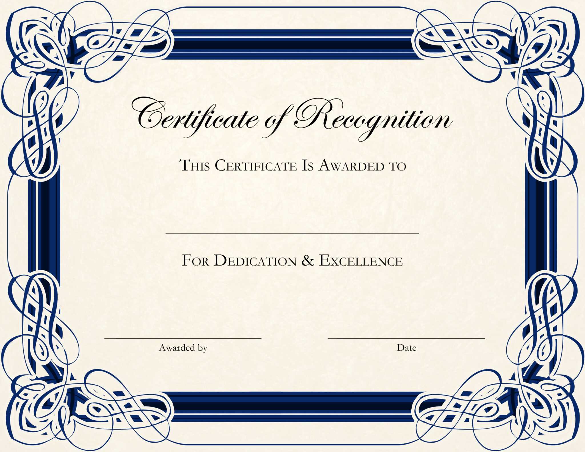 14 Certificate Design Templates Images – Recognition with regard to ...