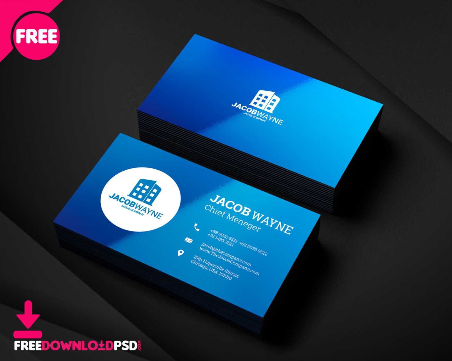 150+ Free Business Card Psd Templates with Name Card Photoshop Template ...