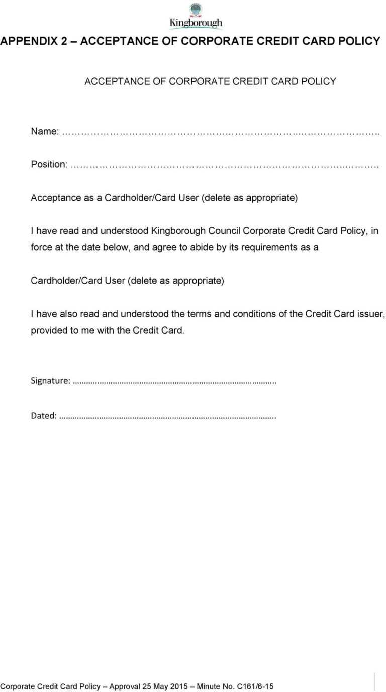 28+ [ Corporate Credit Card Policy Template ] | Corporate regarding ...