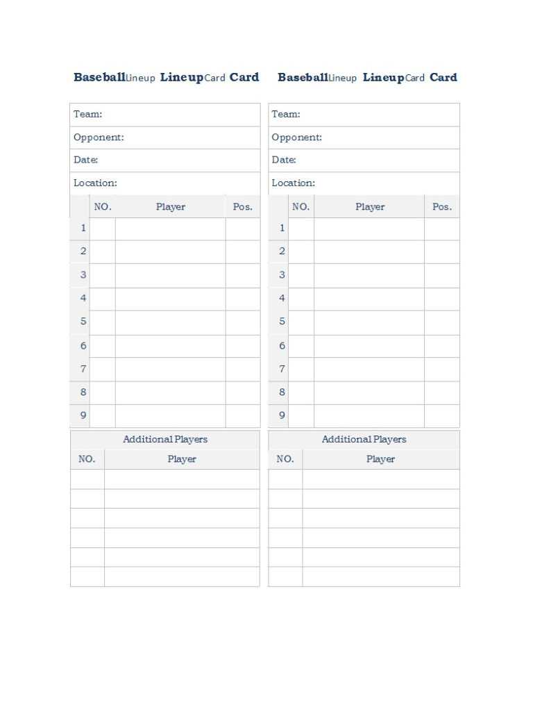33 Printable Baseball Lineup Templates [Free Download] ᐅ inside Dugout ...
