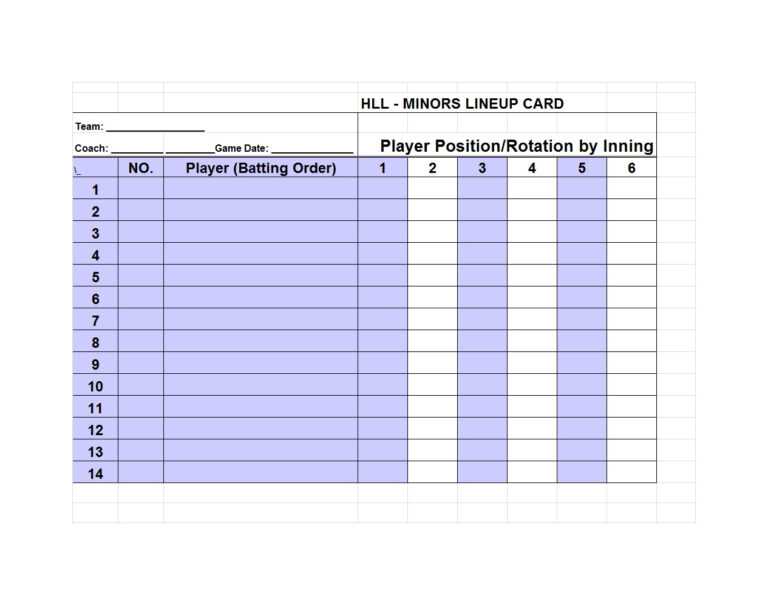 33 Printable Baseball Lineup Templates [Free Download] ᐅ within Dugout ...
