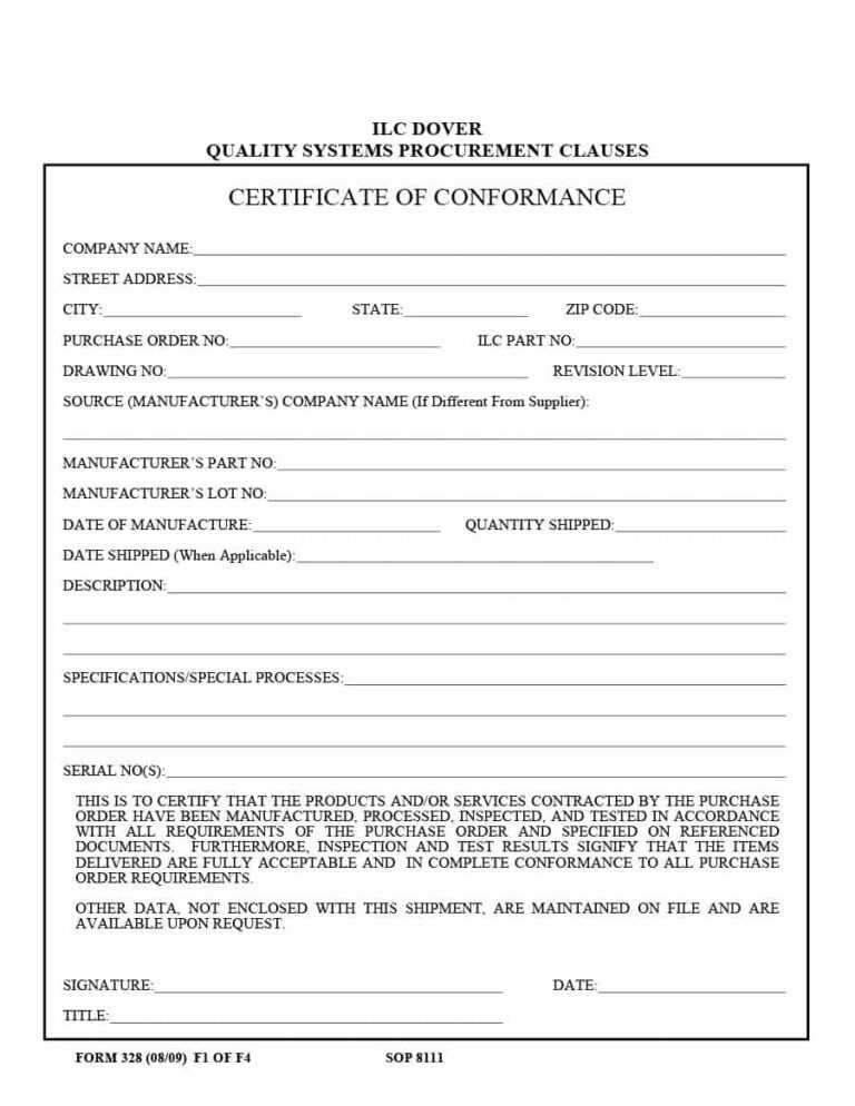 Certificate Of Inspection Template – Template.maexproit.com