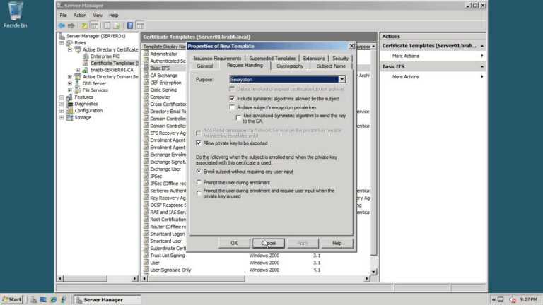 Act 11 3 Creating An Efs Certificate Template throughout Active ...