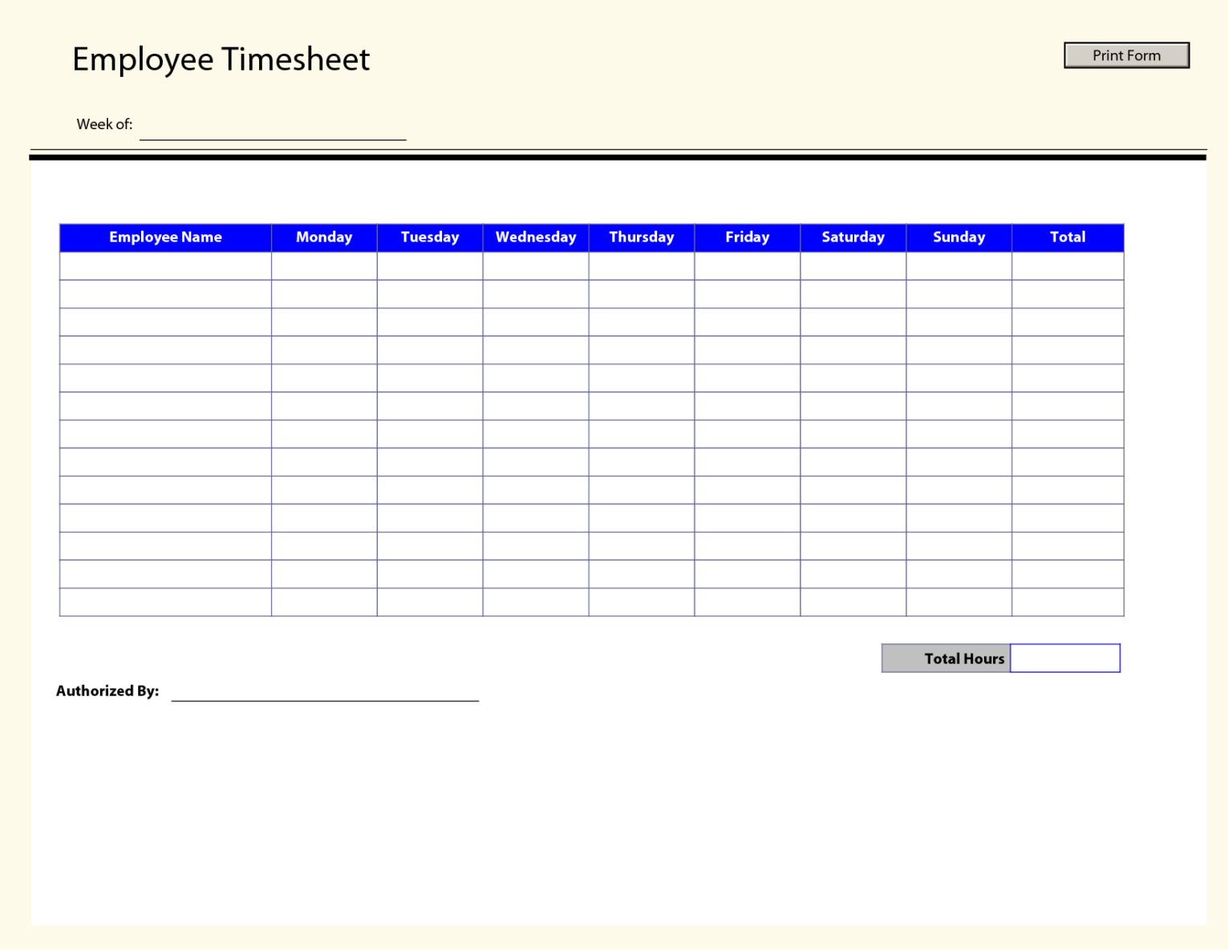 Blank Employee Timesheet Template Eet Time Card Templates with regard ...