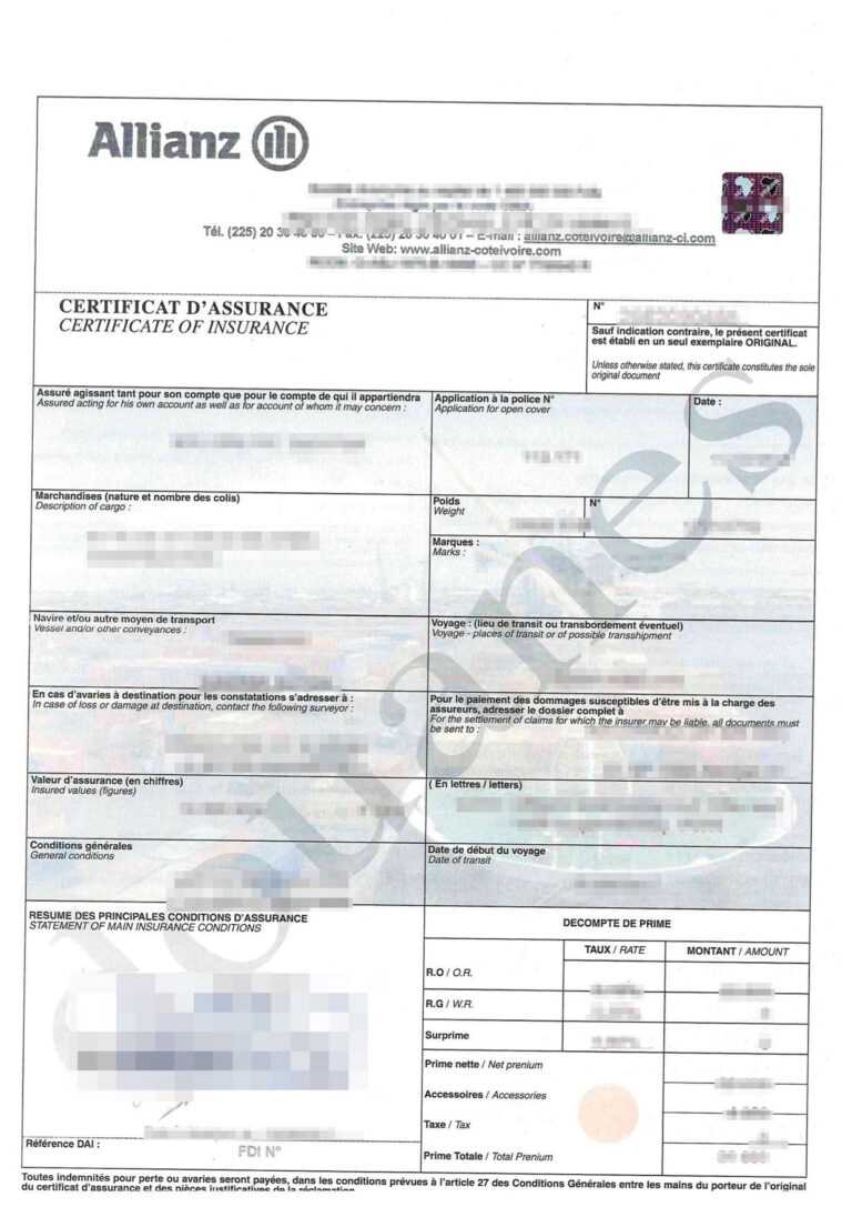 Certificate Of Insurance Sample For Ectn Bsc Besc Certificates ...