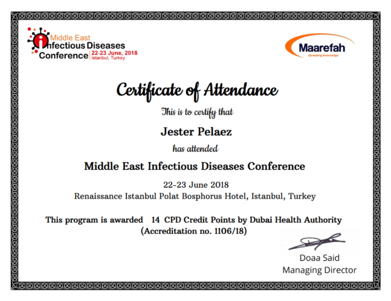Certificate Of The Month – October 2018 – Maarefah inside Conference ...