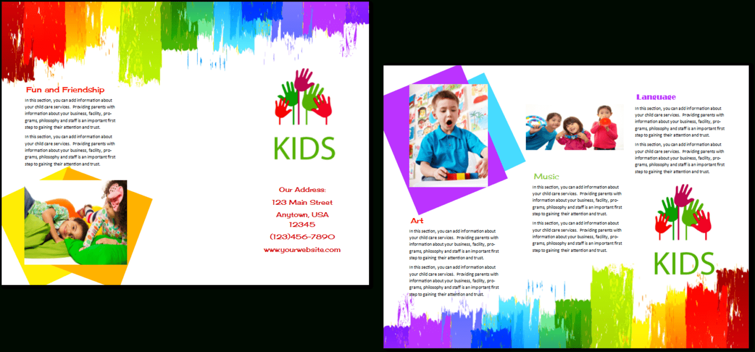 Child Care Brochure Template 9 With Daycare Brochure Template - Great ...