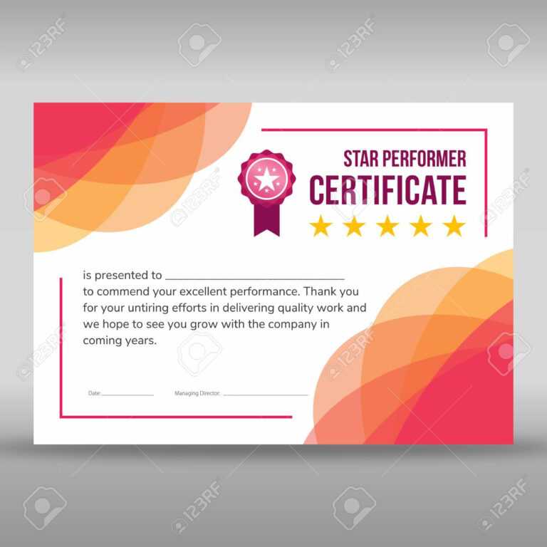 Creative Framed Print Ready Star Performer Certificate With Floral ...