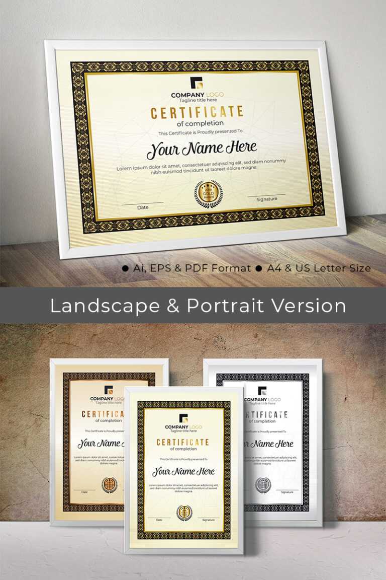 Creative Rank Certificate Template with Landscape Certificate Templates ...