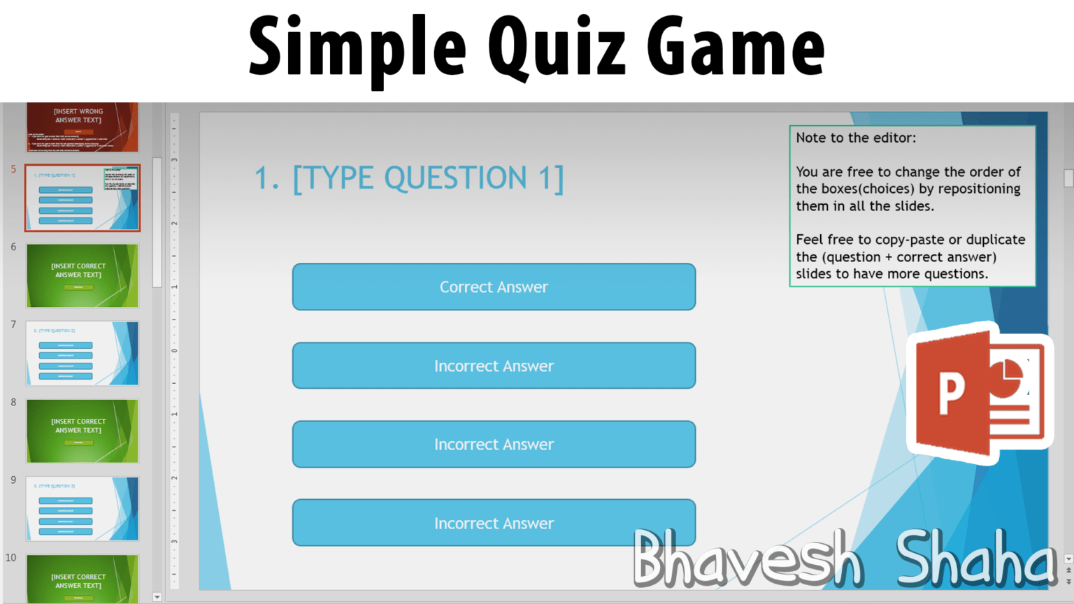 Download Powerpoint Template – Interactive Quiz Game For pertaining to ...