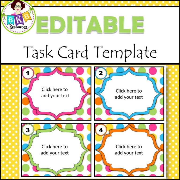 Editable Task Card Templates – Bkb Resources inside Task Cards Template ...