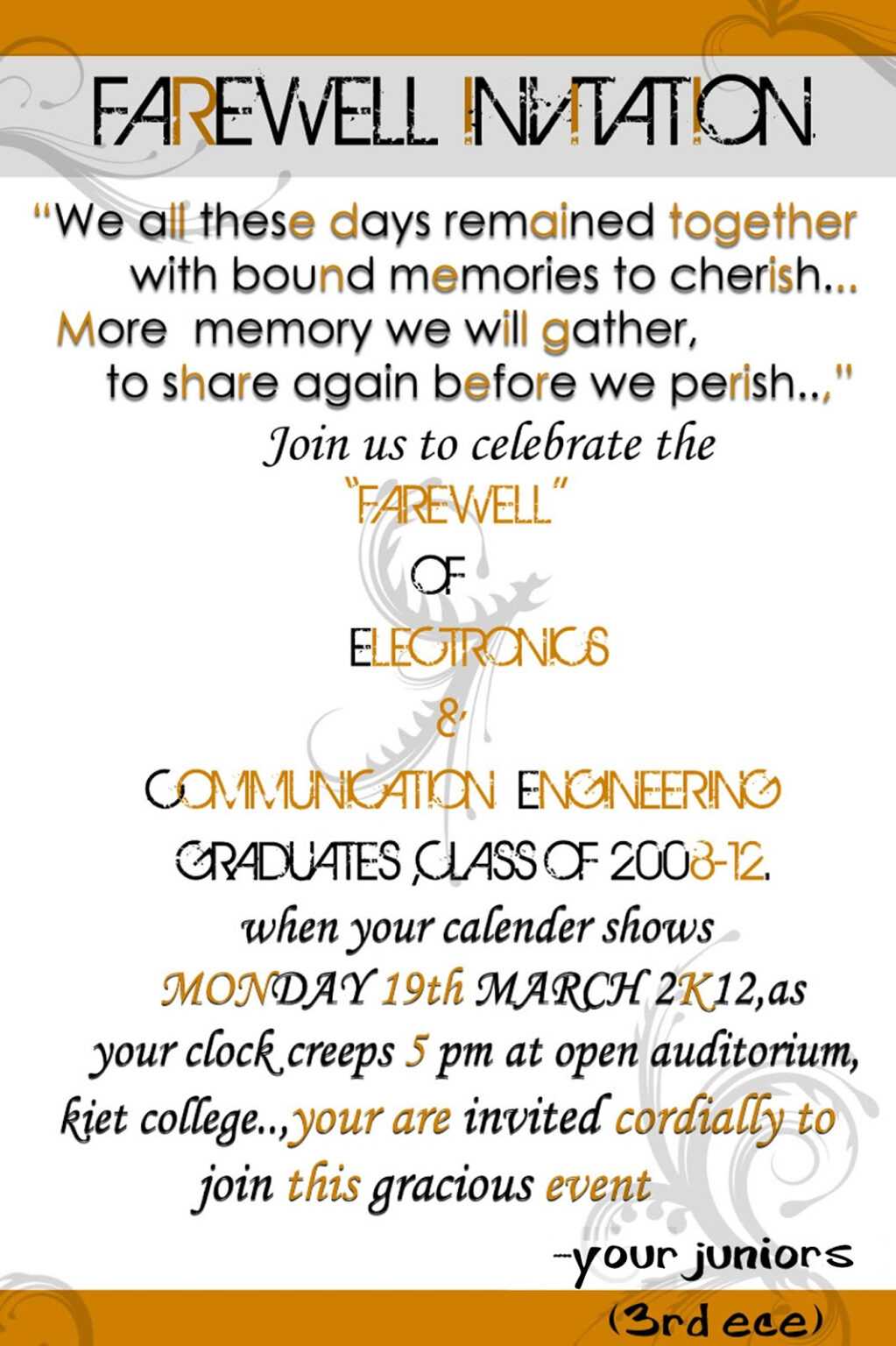 Farewell Invitation For Coworker Free Farewell Card Template with ...