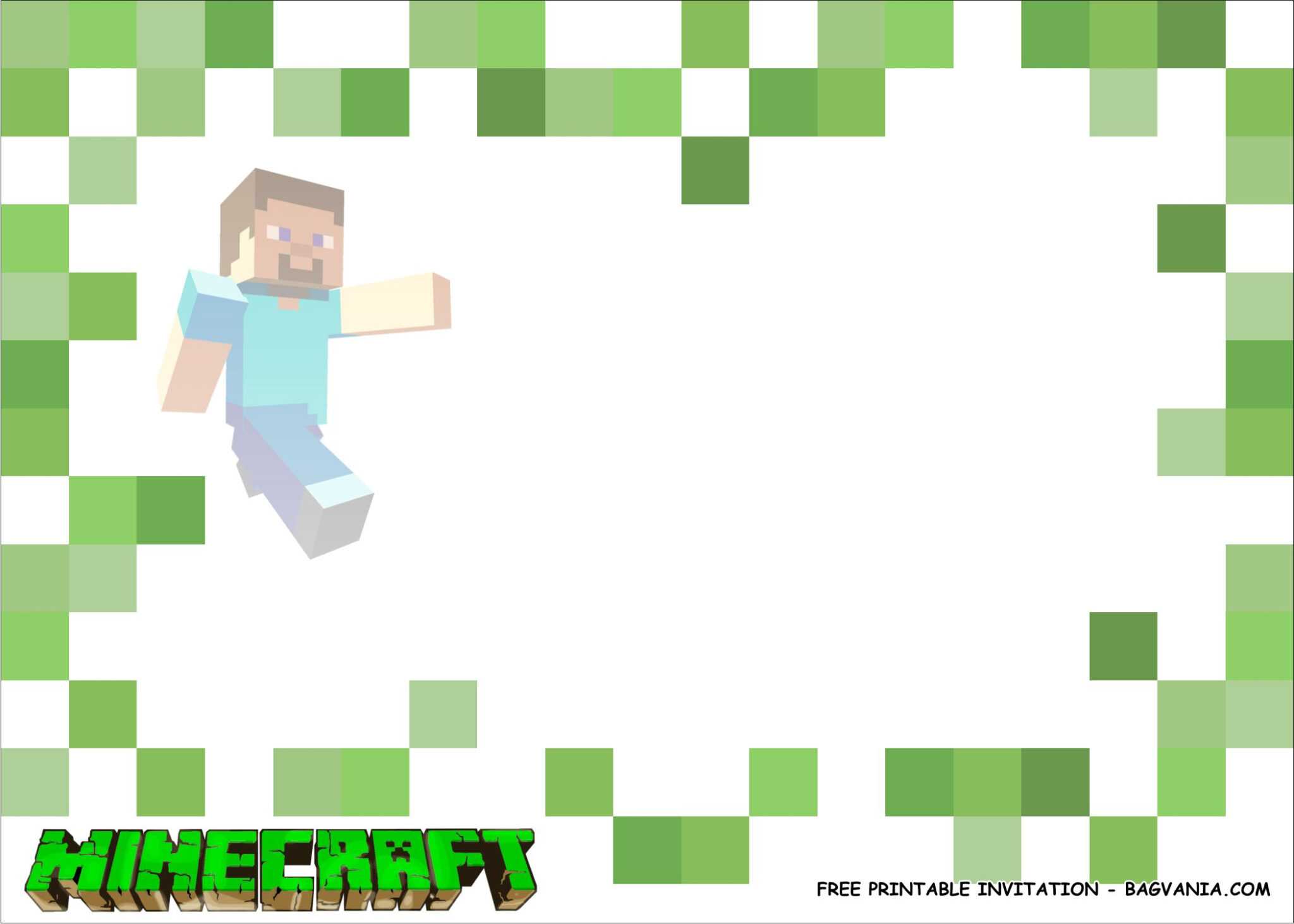 Free Printable) – Minecraft Birthday Party Kits Template inside ...