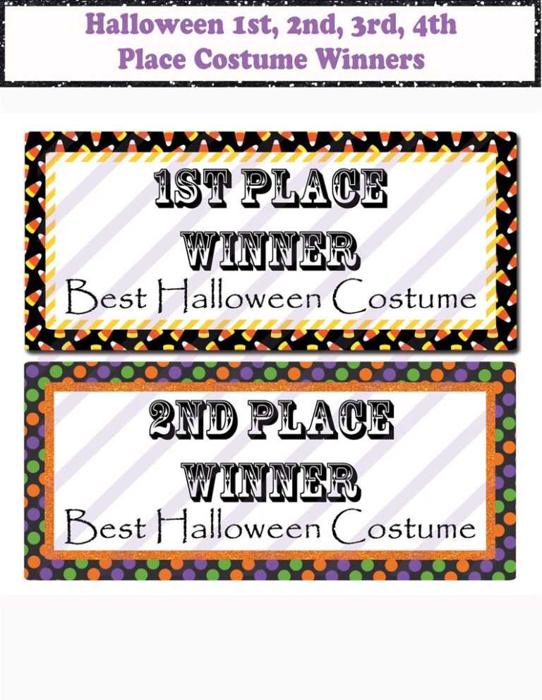 Halloween Printable Contest Tags Halloween Costume Winner Tags Winner ...