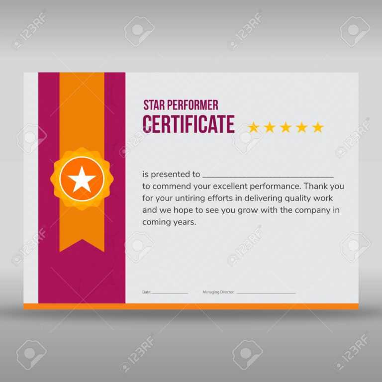 Geometric Red And Gold Star Performer Certificate for Star Performer ...