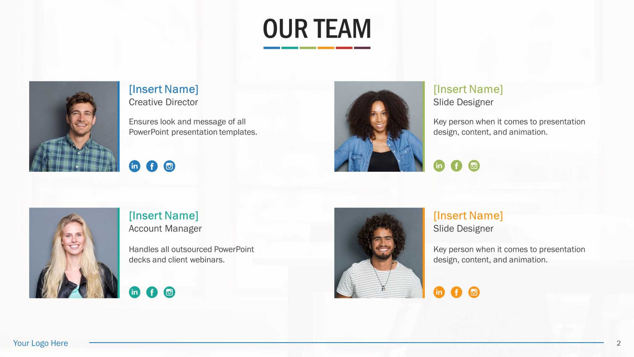 Team Biography Slides For Powerpoint Presentation Templates throughout ...